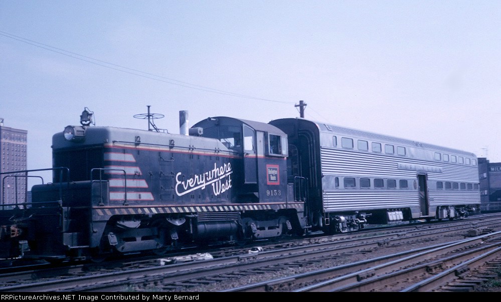 CB&Q 9153 with Galley Car in 1964